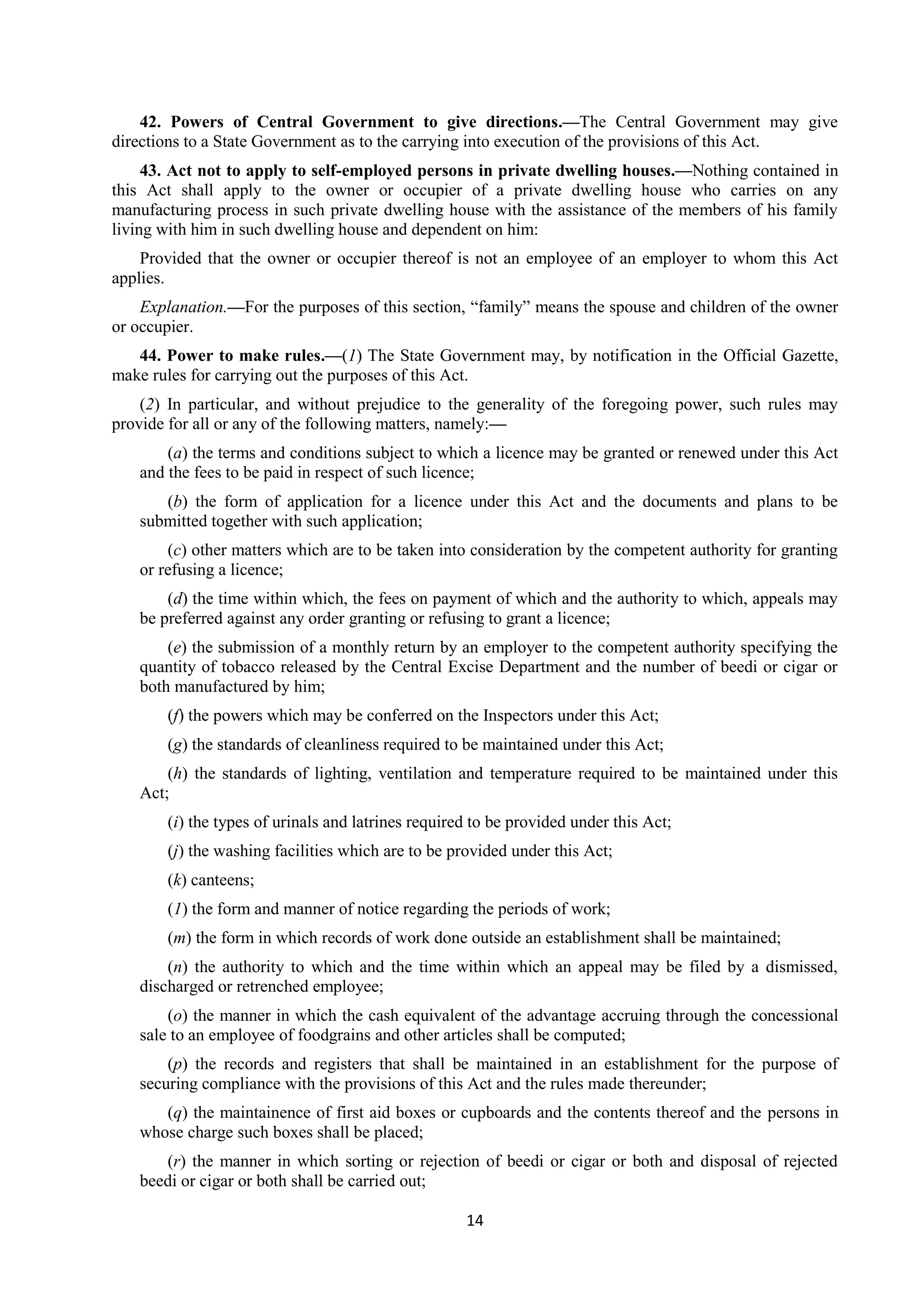 The beedi and cigar workers (conditions of employment) amendment act, 1993 | PDF