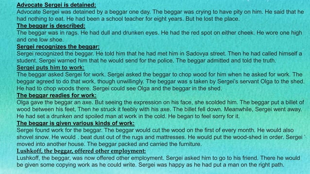The beggar class 9 ppt | PPTX