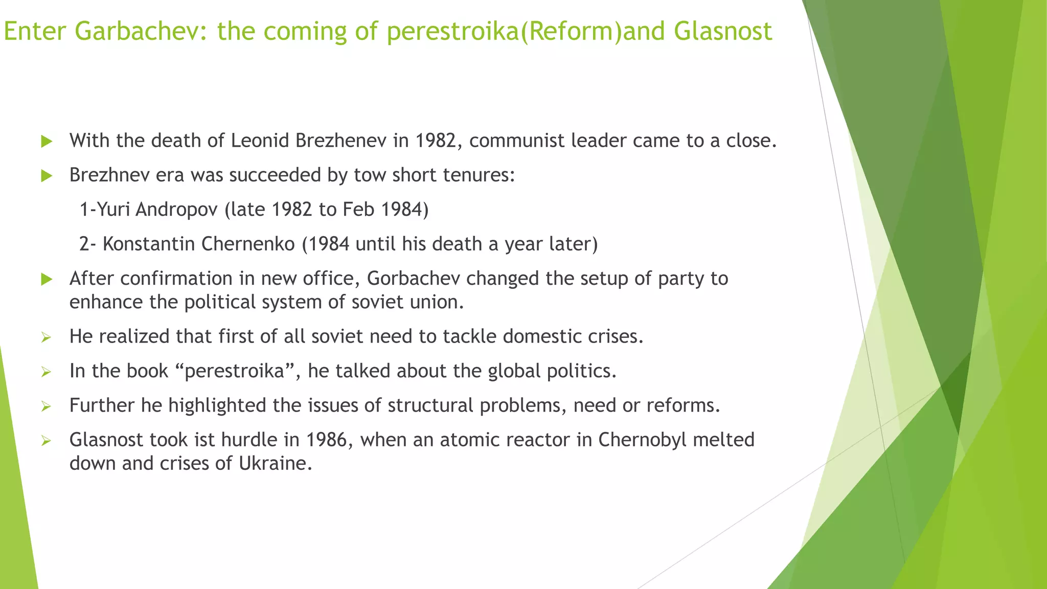 The begining of the end of soviet union | PPT