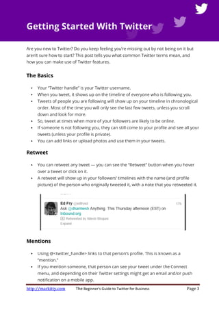 The Beginner's Guide to Twitter for Business | PDF