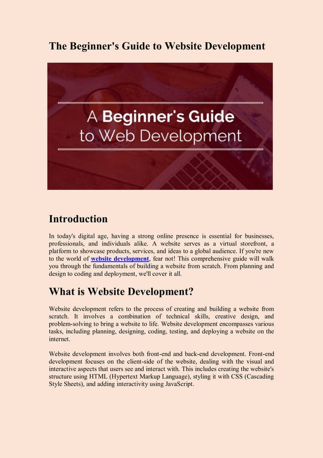 Easy Web Development for Beginners | PDF
