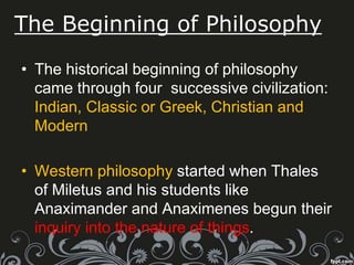 The Beginning of Philosophy | PPT