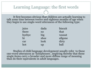 The beginnings of language development | PPTX
