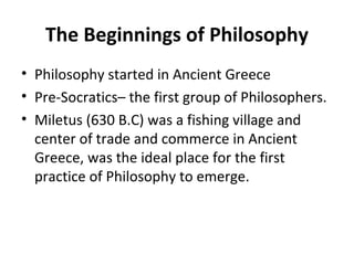 The beginnings of philosophy | PPT