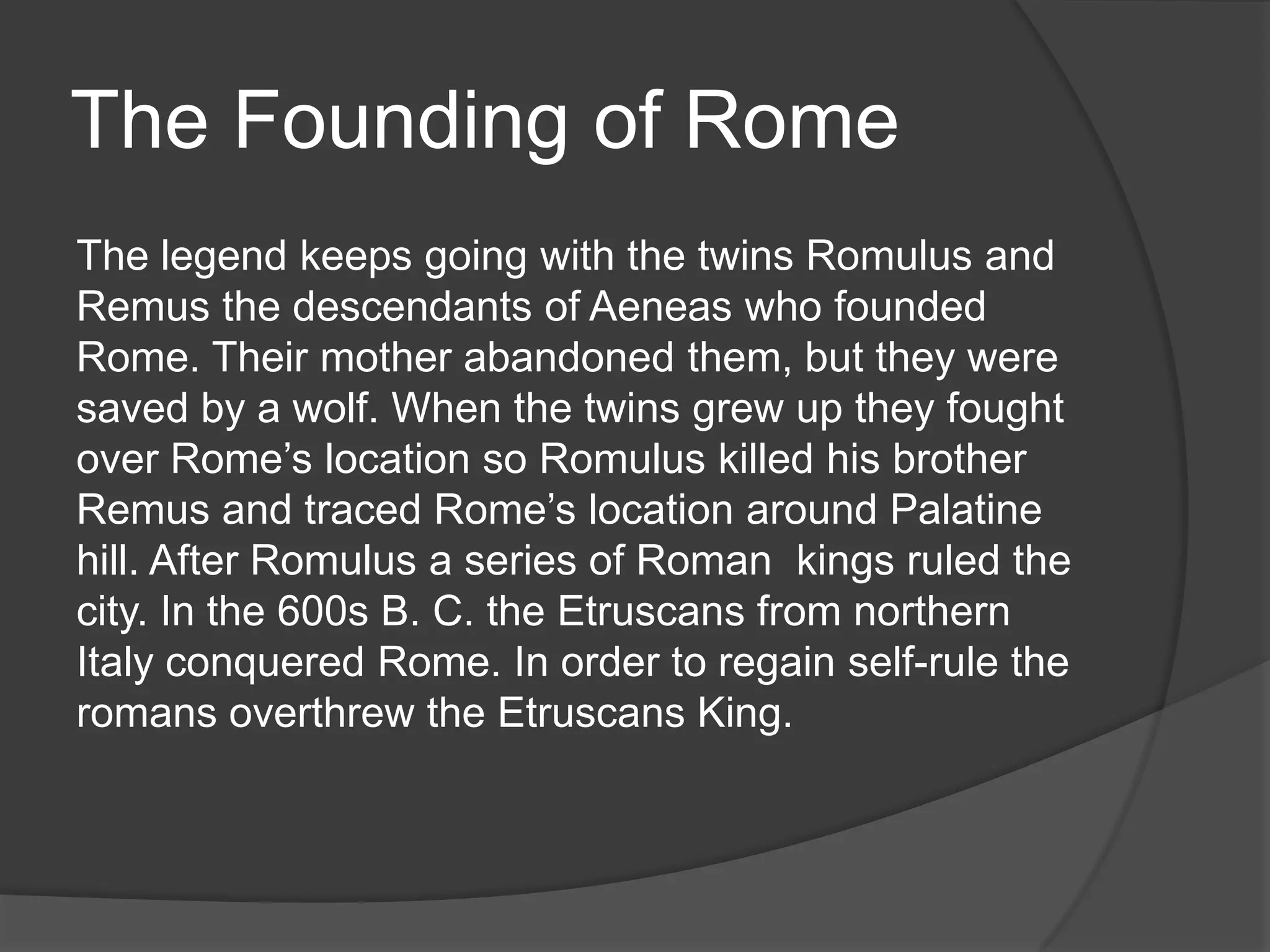 The beginnings of rome | PPTX