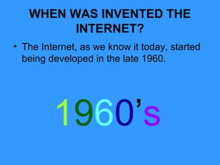 The beginnings of the internet | PPT