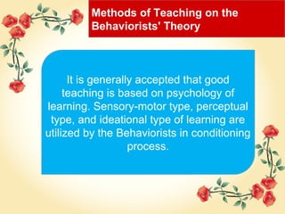 The behavioristic theory | PPT