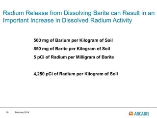 The Behavior of Radium Enriched Barite in Geochemically Reducing ...