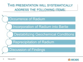 The Behavior of Radium Enriched Barite in Geochemically Reducing ...