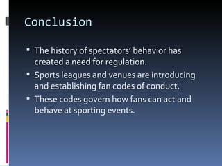 The behavior of sports fans powerpoint | PPT