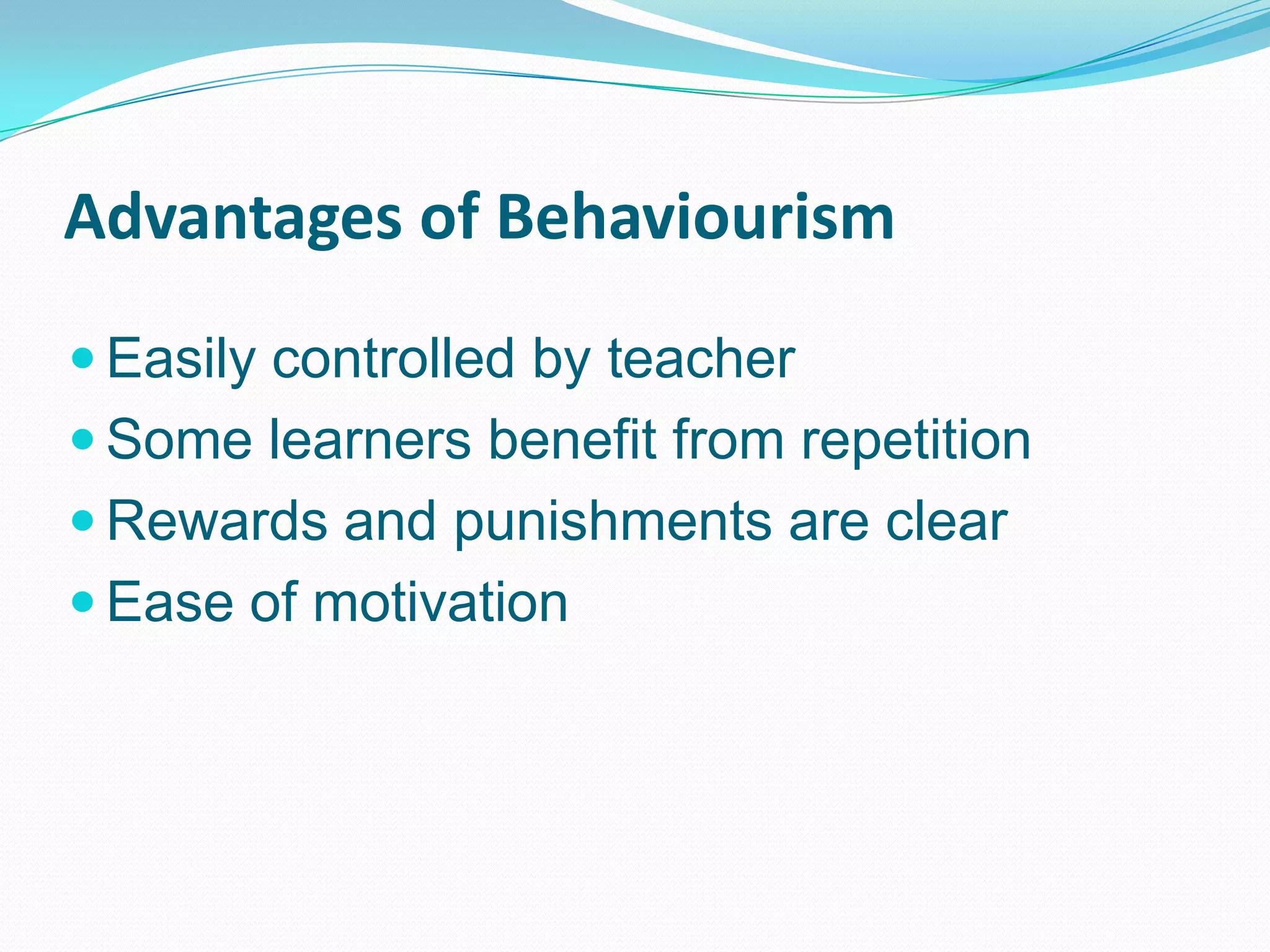 The behaviourist theory of learning | PPTX