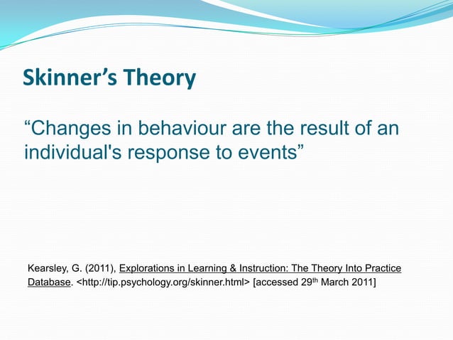 The behaviourist theory of learning | PPTX