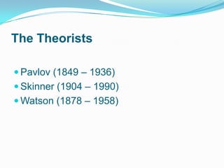 The behaviourist theory of learning | PPTX