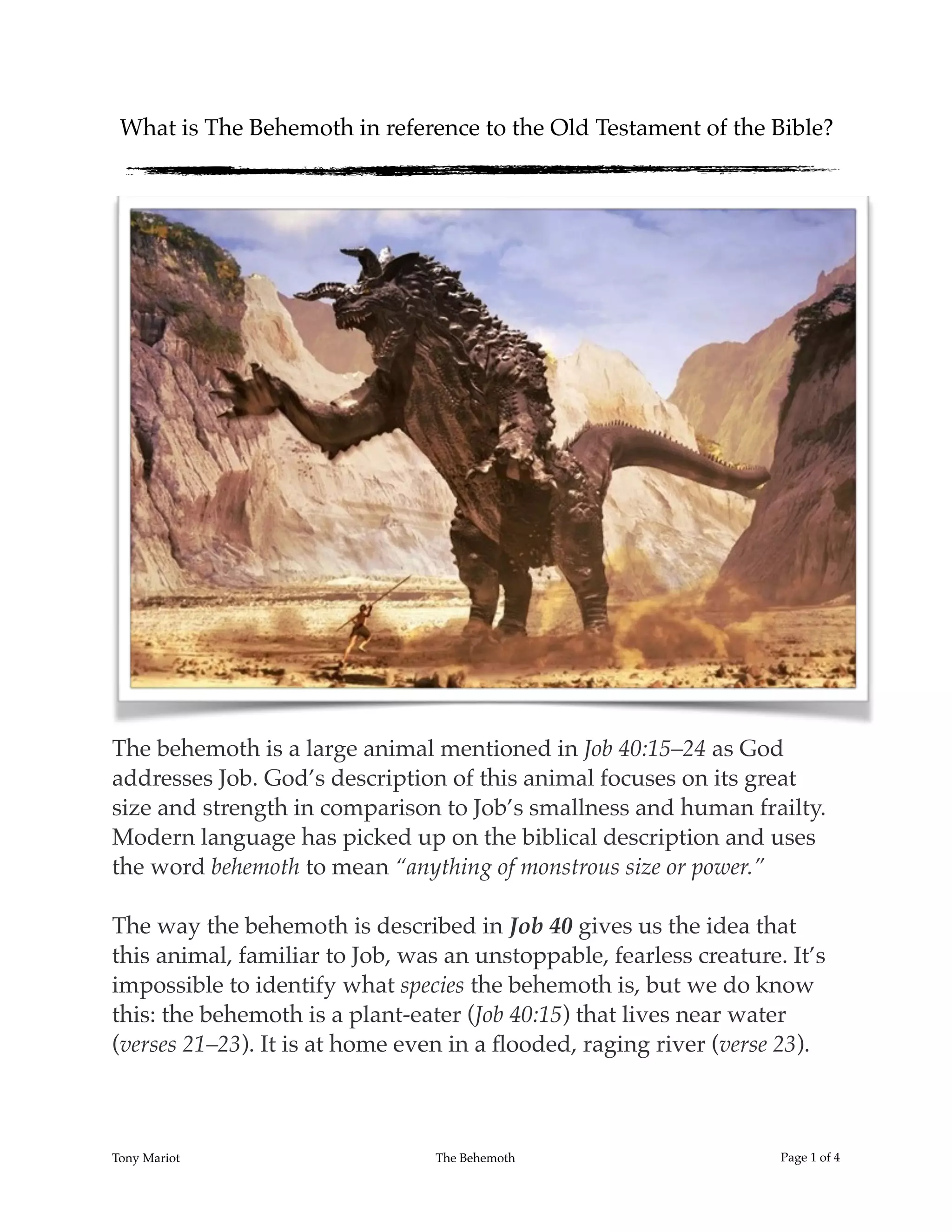 What is the Behemoth in the Old Testament? | PDF
