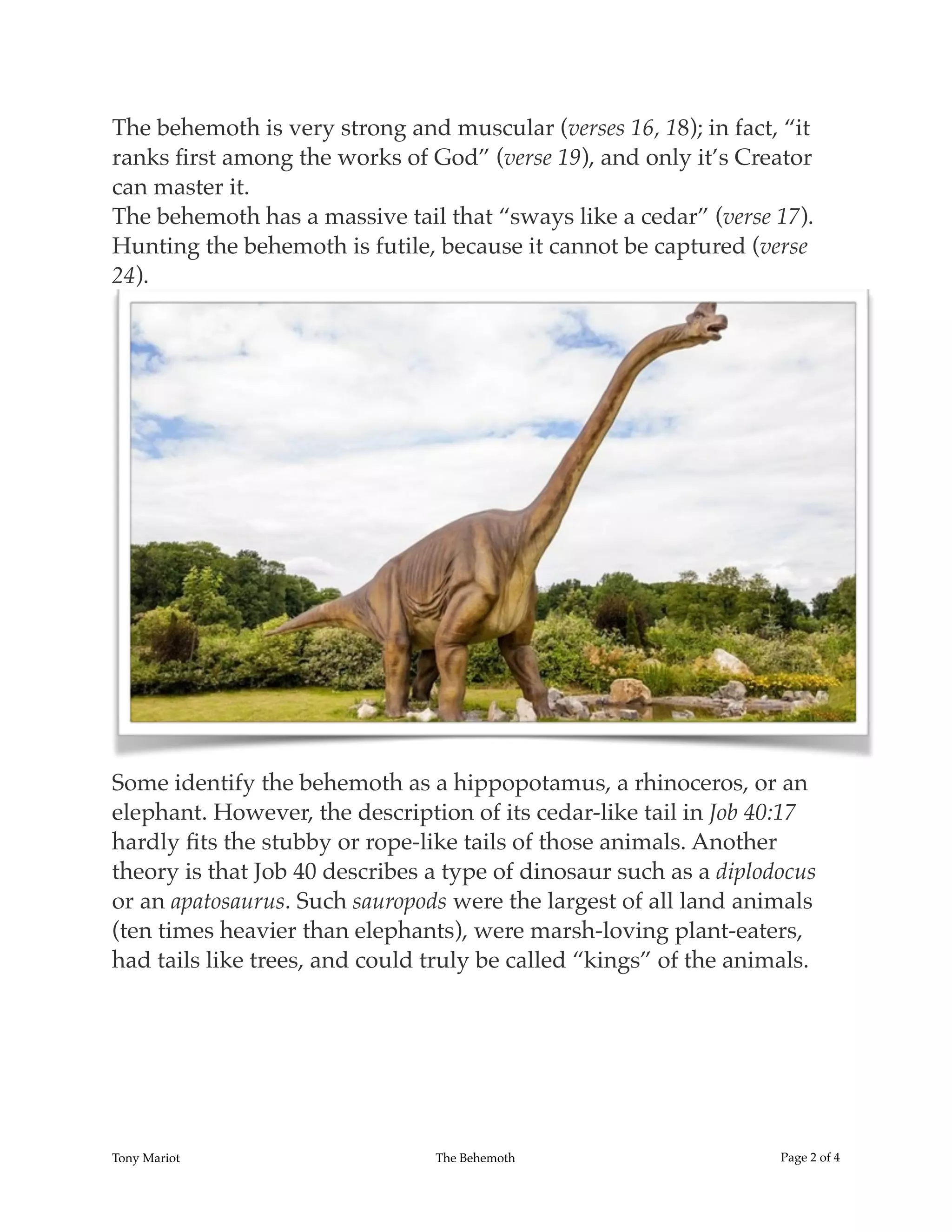 What is the Behemoth in the Old Testament? | PDF