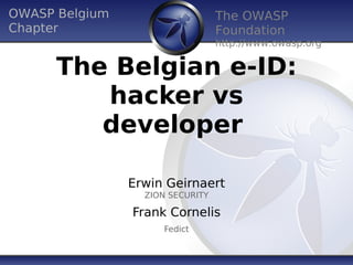 The Belgian E Id Hacker Vs Developer | PDF
