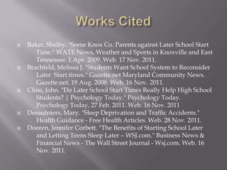 The benefits and consequences of later school start | PPTX