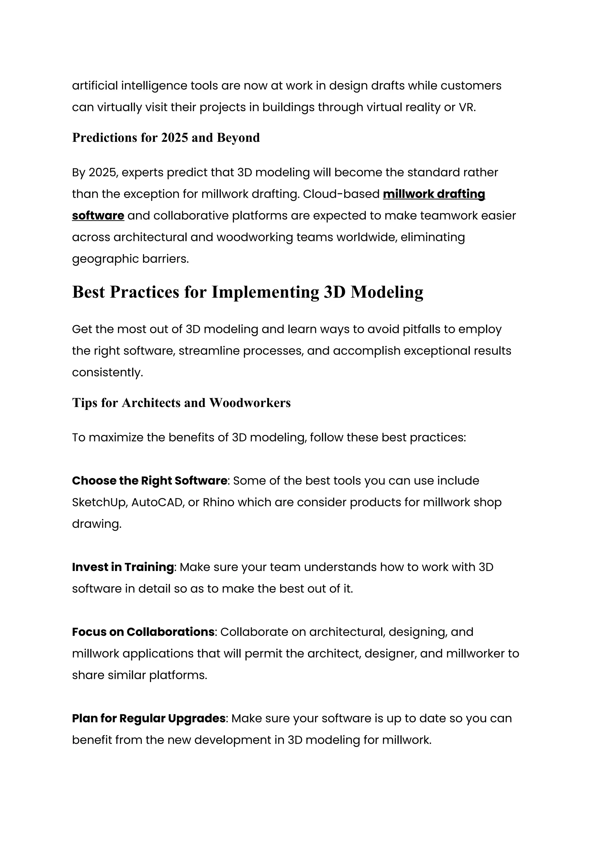 The Benefits of 3D Modeling in Millwork Drafting 2025 | PDF