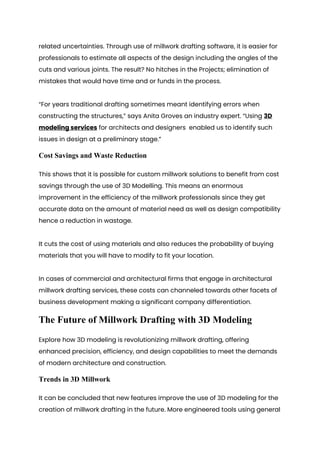 The Benefits of 3D Modeling in Millwork Drafting 2025 | PDF