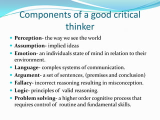 The benefits of critical thinking | PPTX