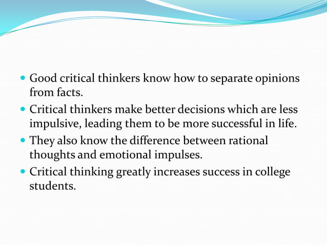 The benefits of critical thinking | PPTX | Education