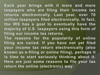 The Benefits of e Filing Your Taxes | PPTX