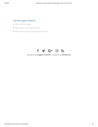 The Benefits of Group Therapy | PDF | Mental Health | Diseases and Conditions