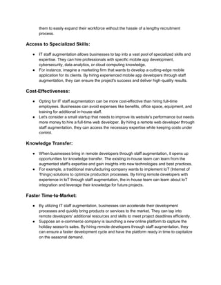 The Benefits of IT Staff Augmentation for Software Development | PDF ...