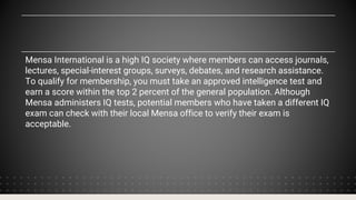 The Benefits of Joining Mensa | PPT