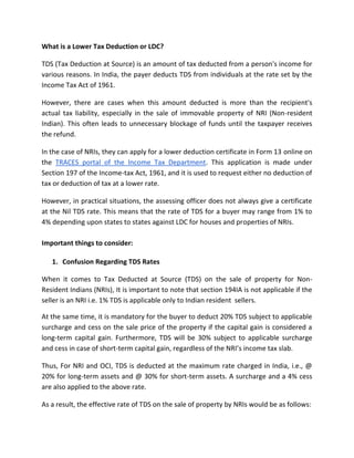 The Benefits of Lower Deduction Certificate for NRIs: Save Money and ...