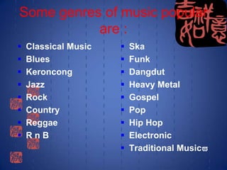 The benefits of music | PPTX
