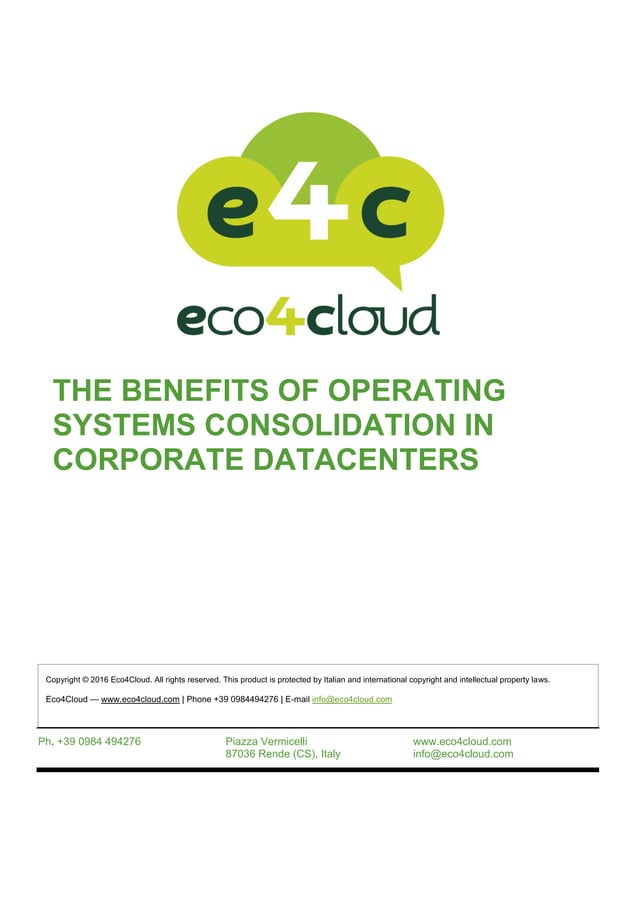 The benefits of operating systems consolidation in corporate datacenters | PDF | Operating ...