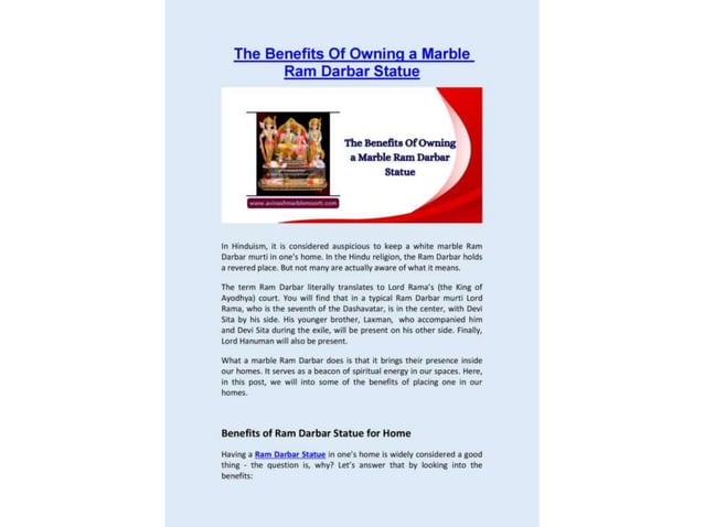 The Benefits Of Owning a Marble Ram Darbar Statue_00001.pptx