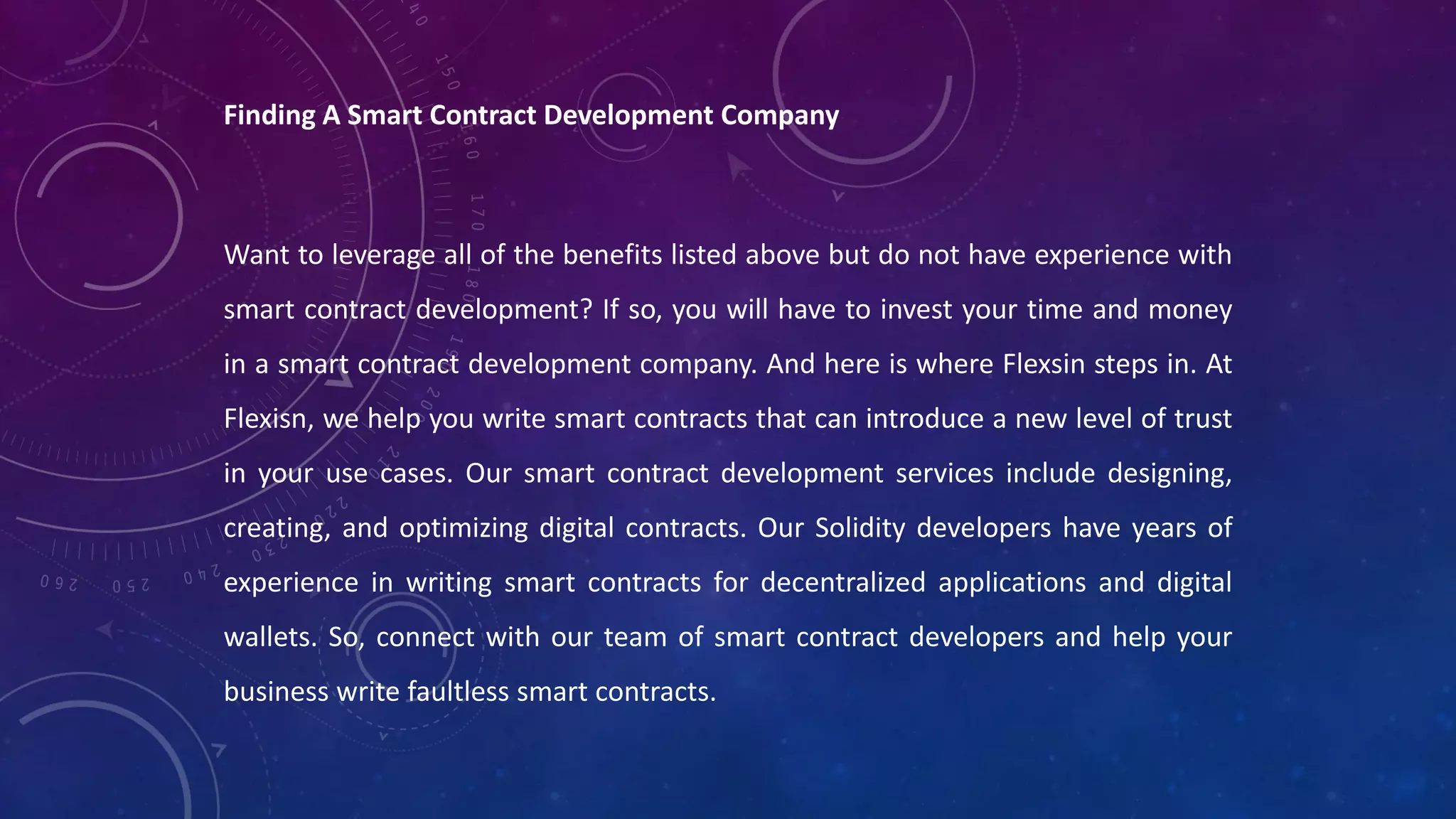 The Benefits Of Smart Contracts Development Explored And Explained | PPT