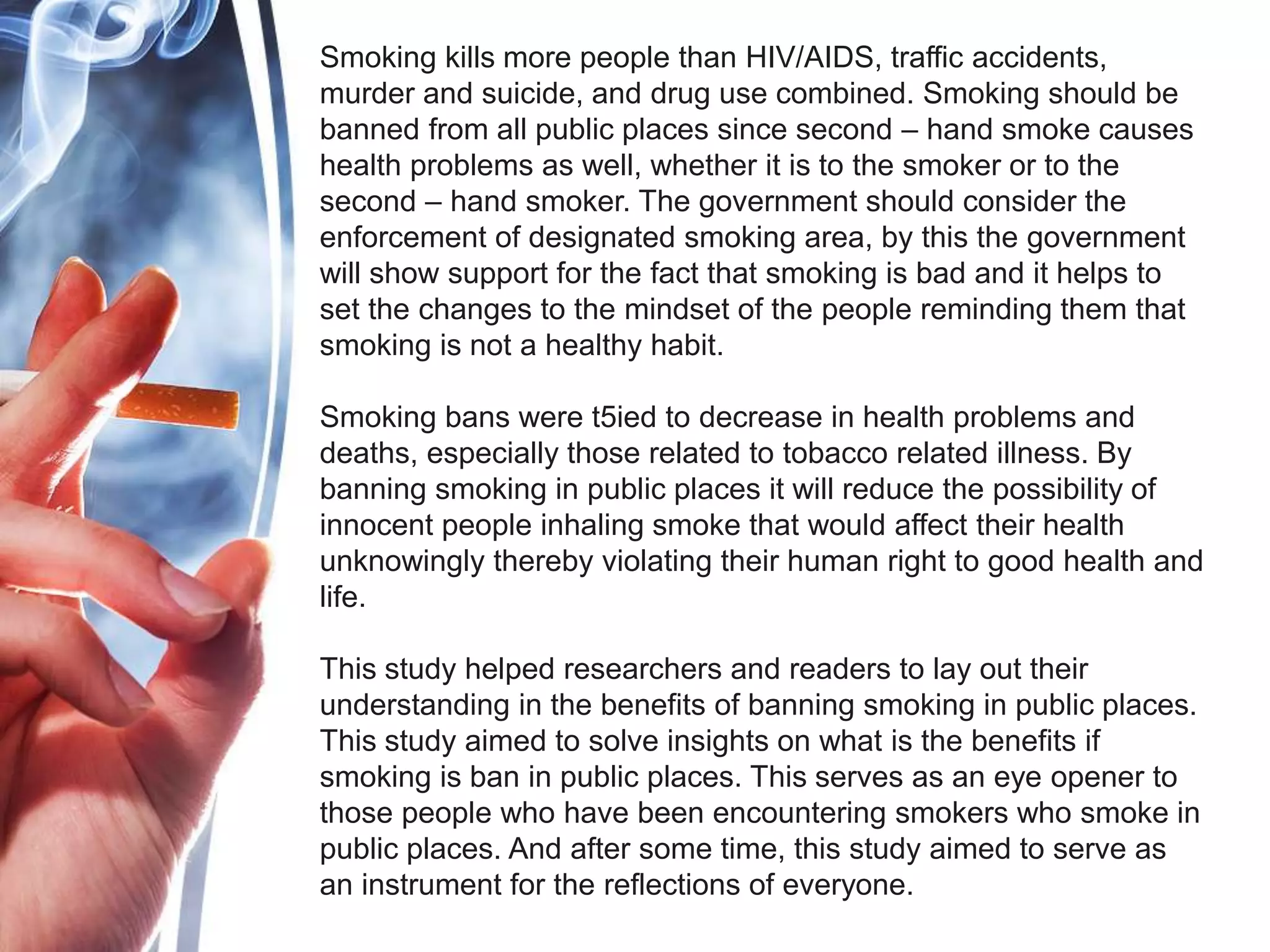 THE BENEFITS OF SMOKING BAN IN PUBLIC PLACES.pptx