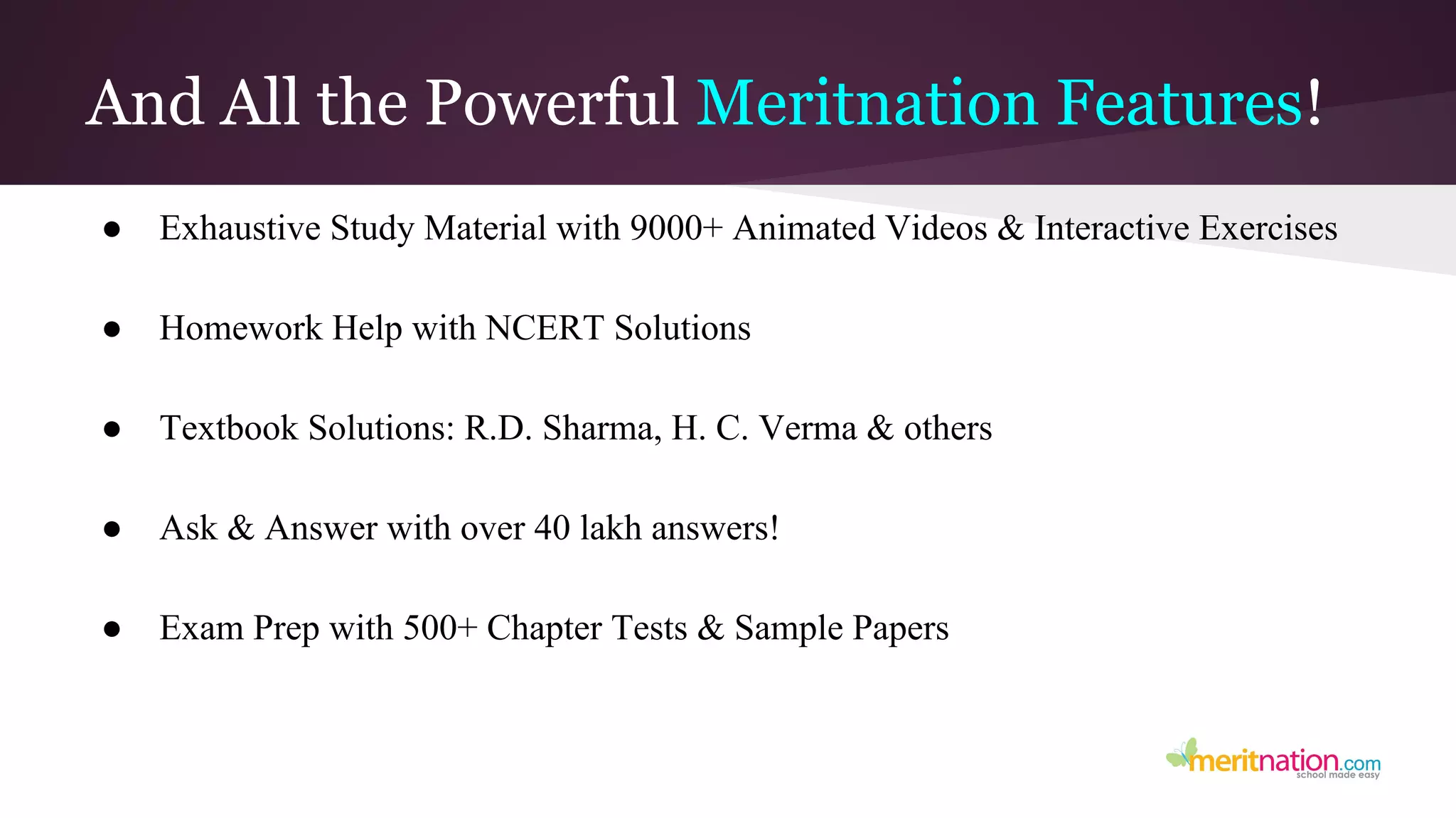 The benefits of studying with Meritnation live. | PDF