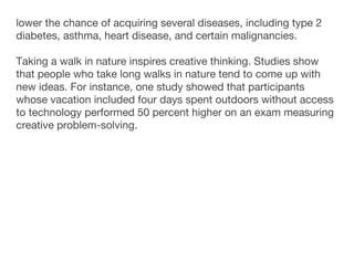 The Benefits of Taking a Nature Walk | PDF