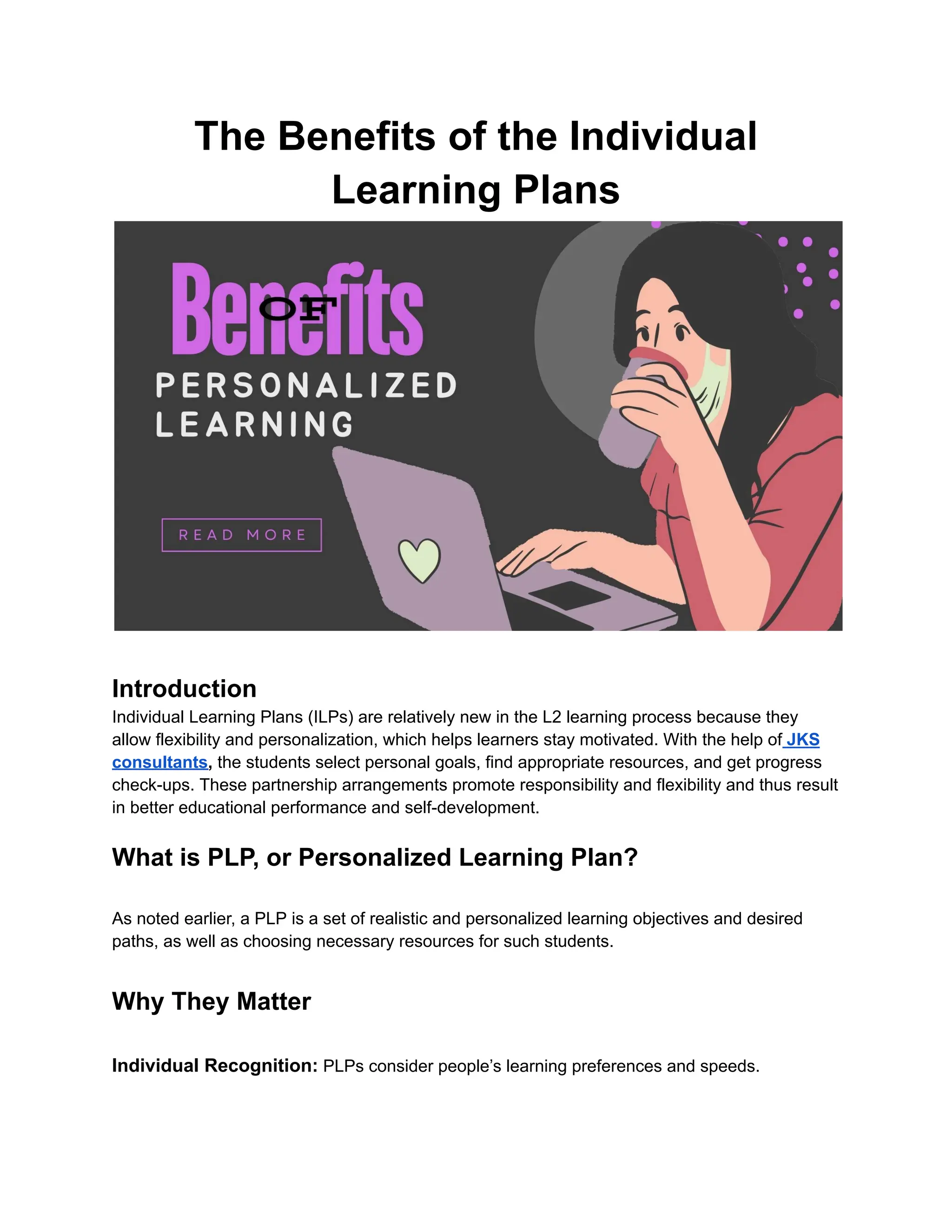 The Benefits of the Individual Learning Plans.pdf