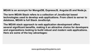 The benefits of the MEAN stack approach to robust web application development..pptx