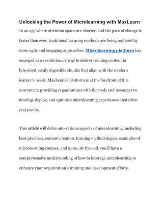 The Benefits of Using Microlearning Software for Employee Development _ MaxLearn.pdf