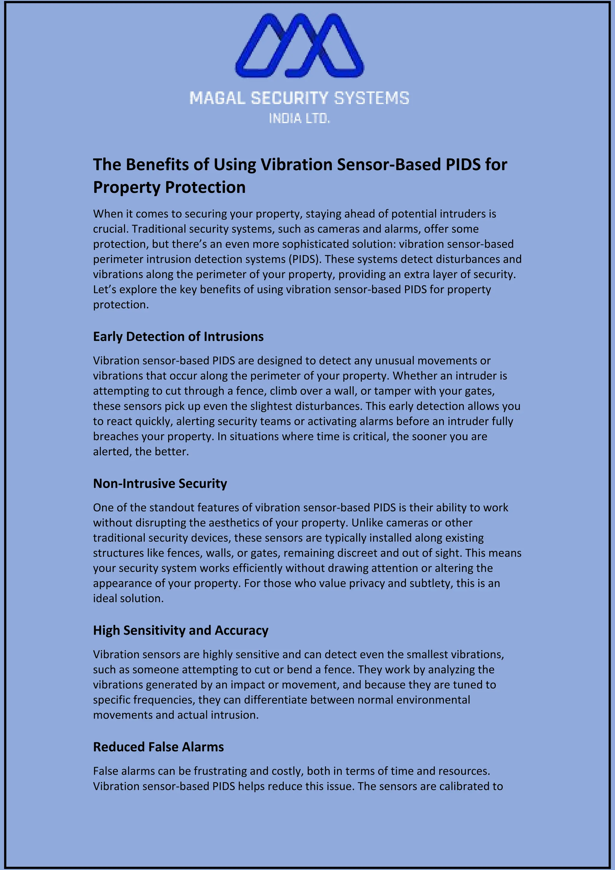 The Benefits of Using Vibration Sensor-Based PIDS for Property ...