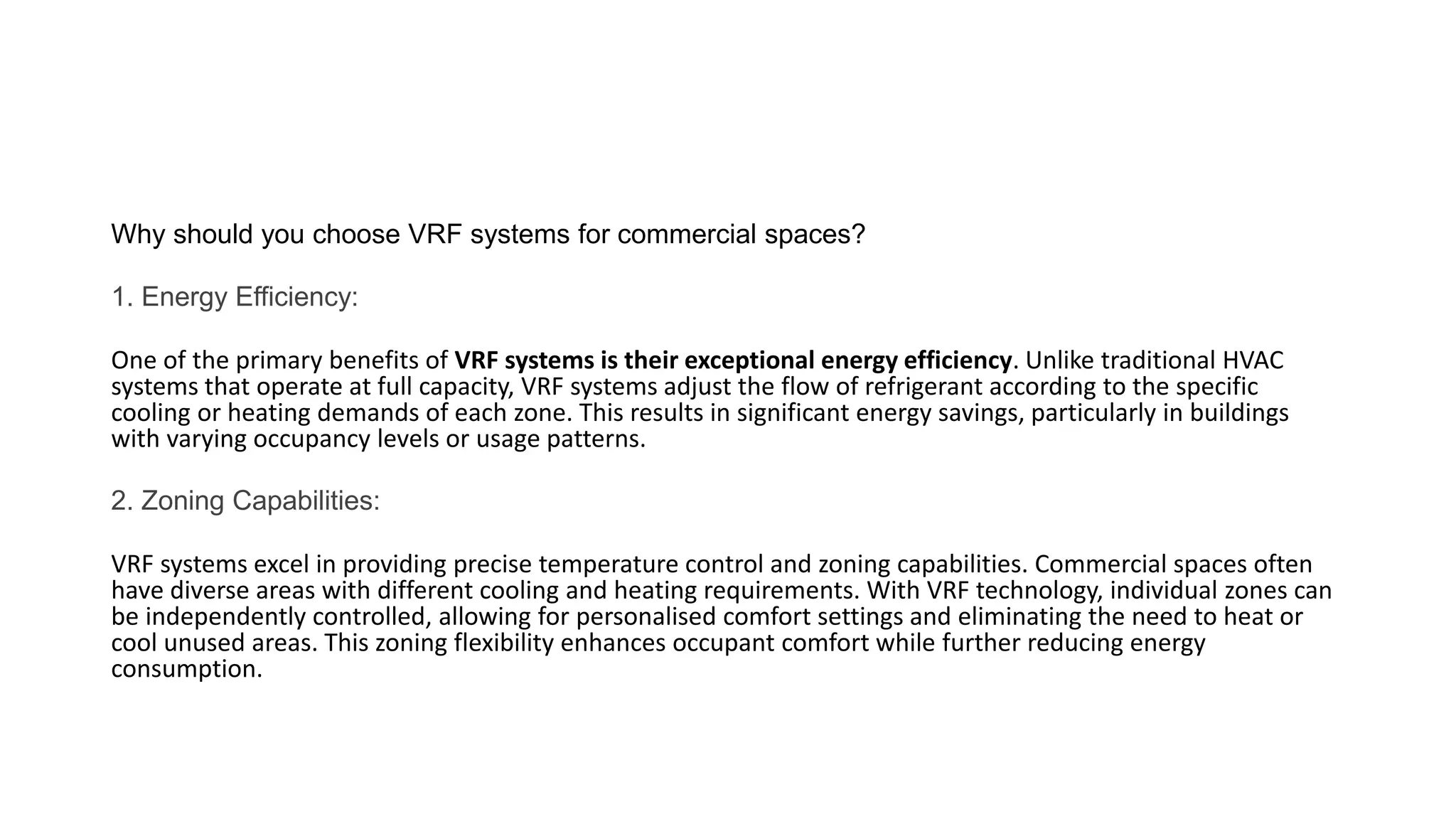 The Benefits of VRF Air Conditioning for Commercial Spaces | PPT
