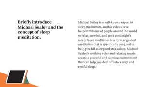 Michael sealey sleep meditation for positive energy healing | PPT
