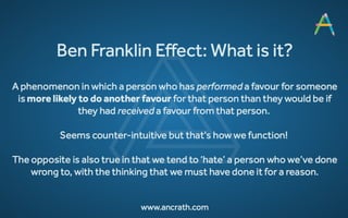 Cognitive Biases: How the Ben Franklin Effect will impact your pitch ...