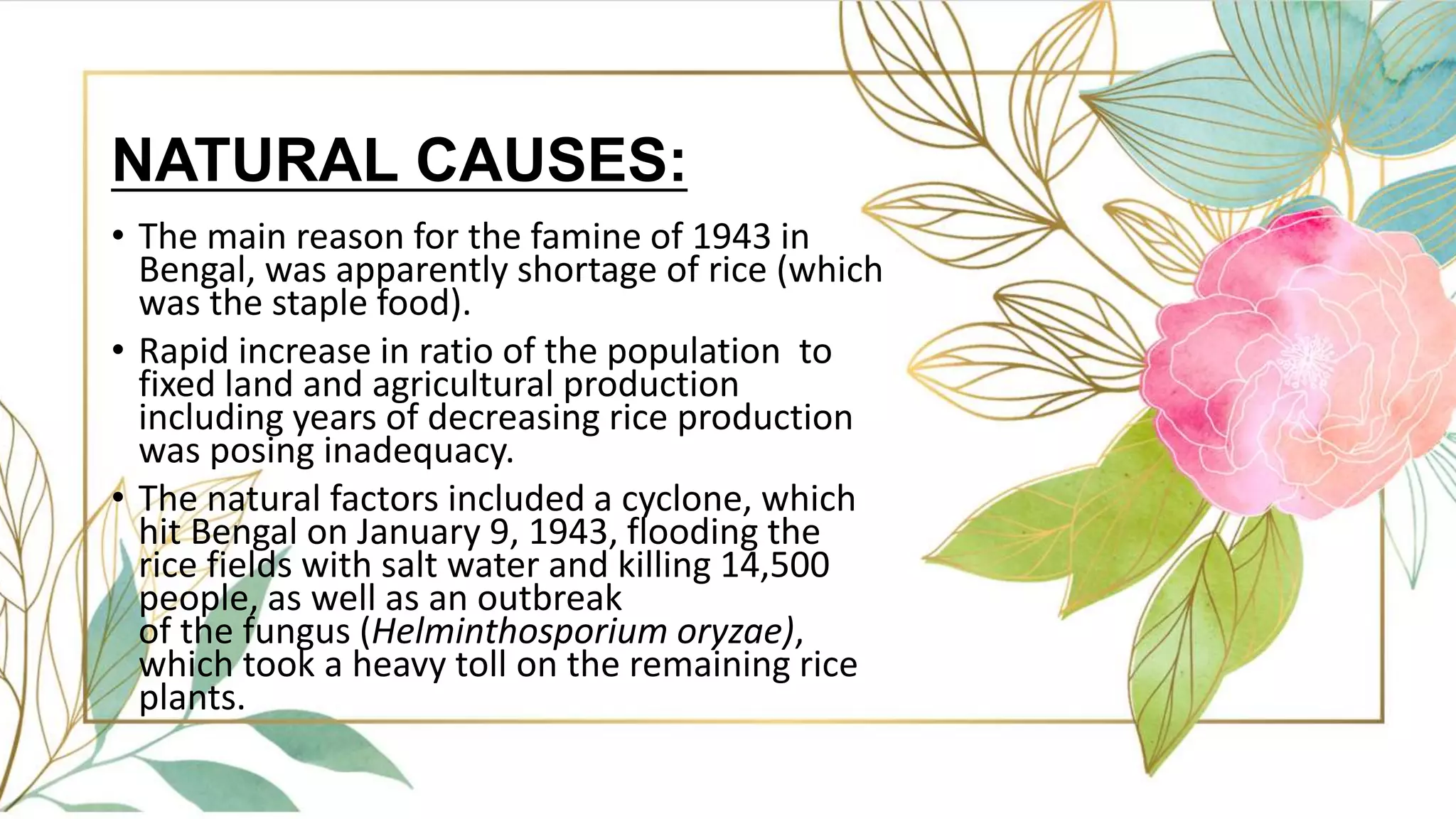The bengal famine of 1943 | PPTX
