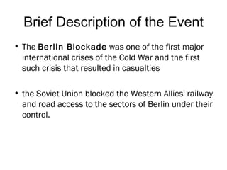 The Berlin Blockade | PPT