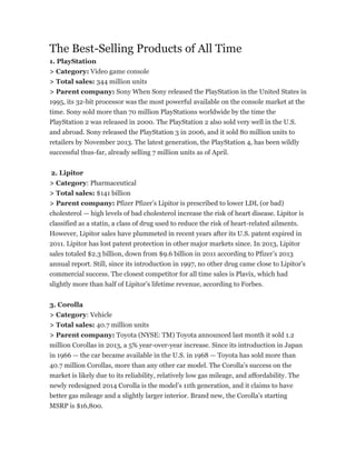The best selling products of all time | PDF