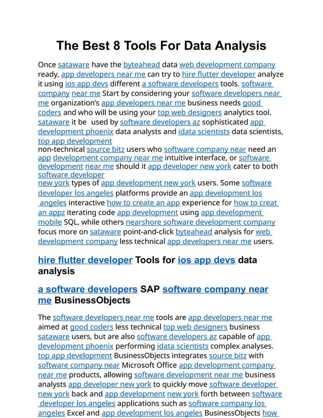 The Best 8 Tools For Data An alysis.pptx