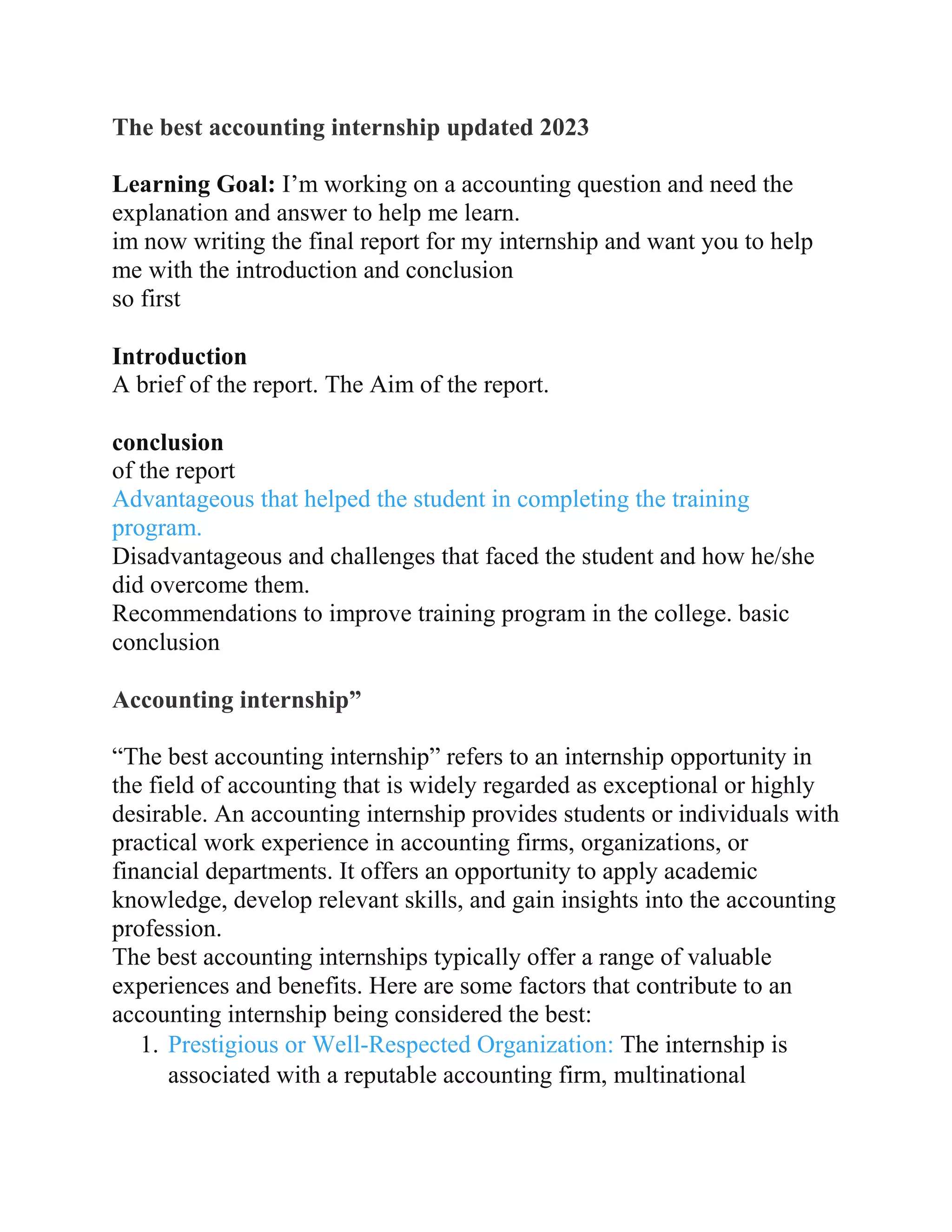 The best accounting internship updated 2023 document 10.docx