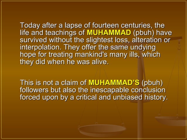 Muhammad - The Best & Successful Among Men | PPT